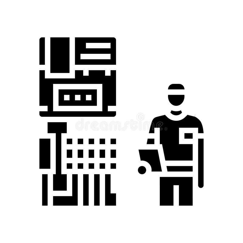 Smart Meter Installation Glyph Icon Vector Illustration Stock ...