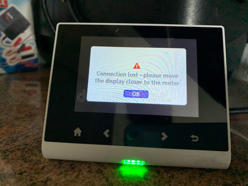 Smart Meter Up Close with Error Message Stock Photo - Image of ...