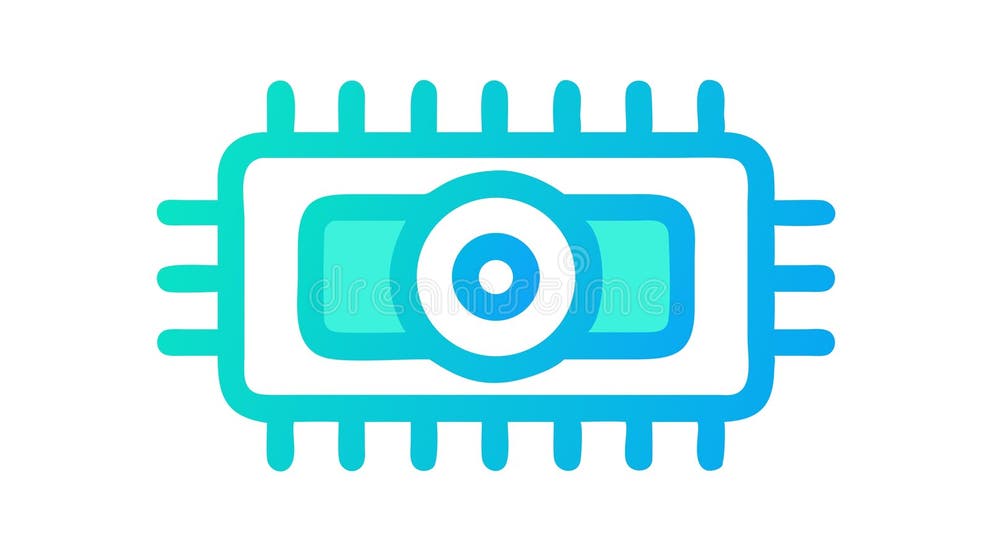 Smart Microchip with Eye, Advanced Sensor Technology, Vector Design ...