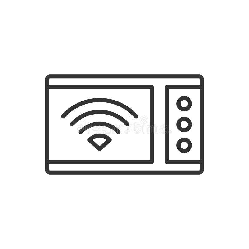 Smart Microwave Icon and Control Oven Icon Stock Illustration ...