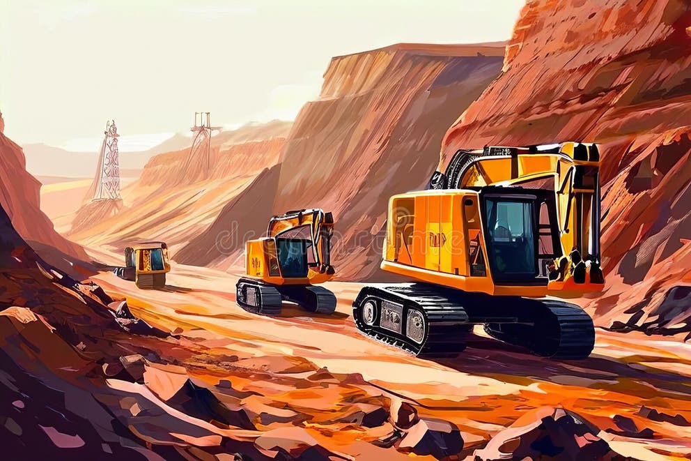 Smart Mining Operations Autonomous Vehicles and Robots are Used Stock ...