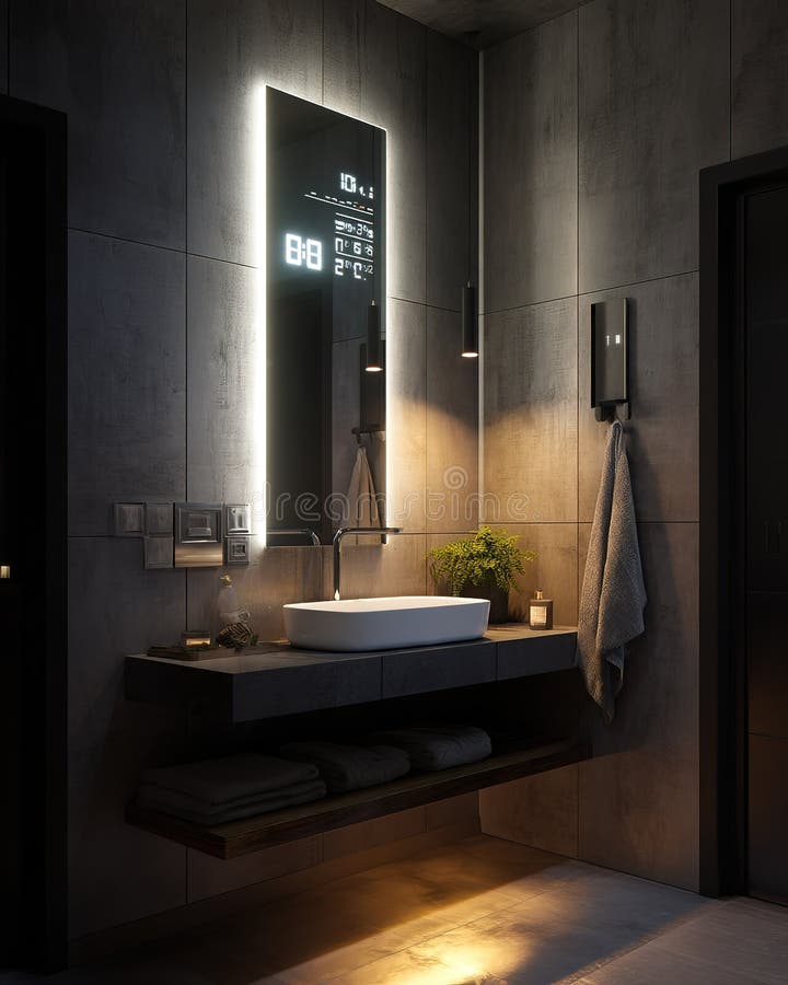 Smart Mirror Health Stats Display Stock Photo - Image of digital, info ...