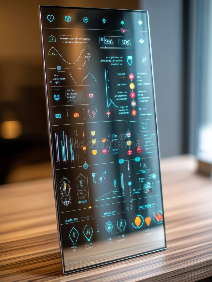 Smart Mirror Interface Displaying Wellness Statistics and Facial ...