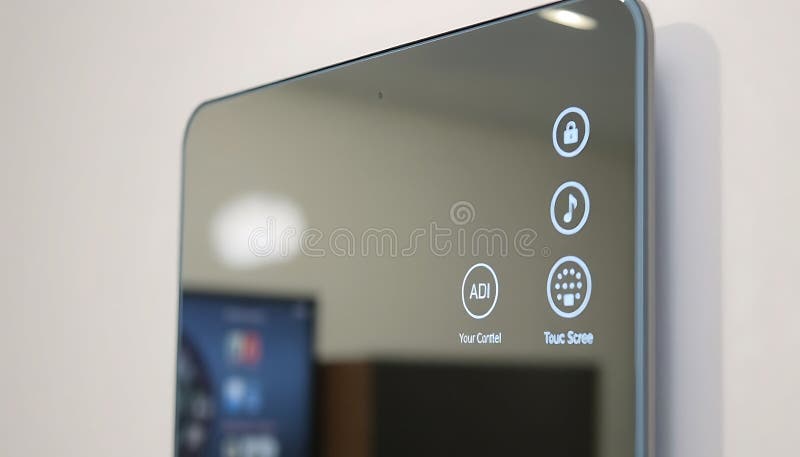 Smart Mirror with Touch Screen, Technology and Modern Home Device ...