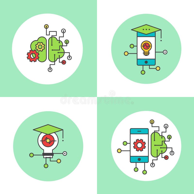 Smart Mobile Application Settings Icon Set Stock Illustration ...