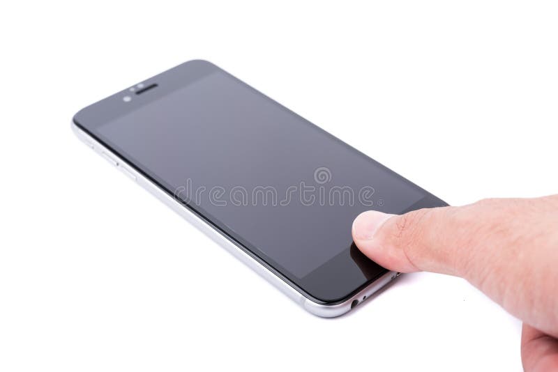 Smart Mobile Phone Finger Touch on Touchscreen Stock Image - Image of ...