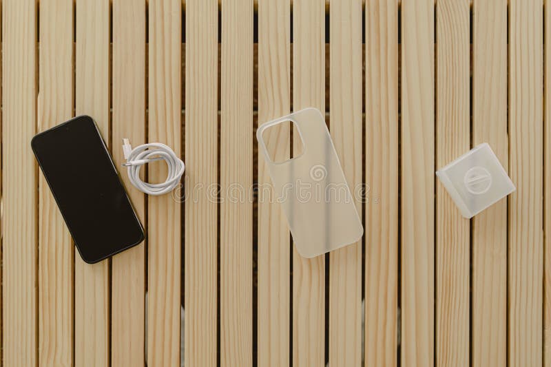 Smart Mobile Phone Wears Matte White Case and Cable Case with Phone ...