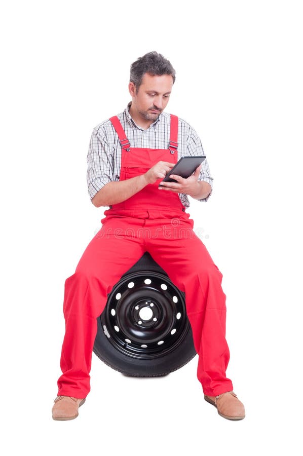 Smart and Modern Auto Mechanic Using Tablet Stock Image - Image of ...