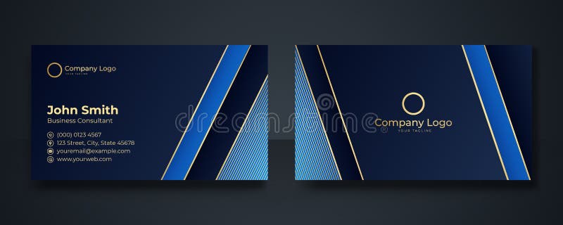 Smart Modern Business Card, Vector Illustration, Dark Blue Background ...