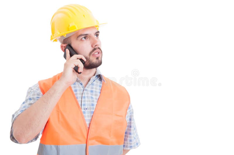 Smart and Modern Engineer Talking on Smartphone Stock Image - Image of ...