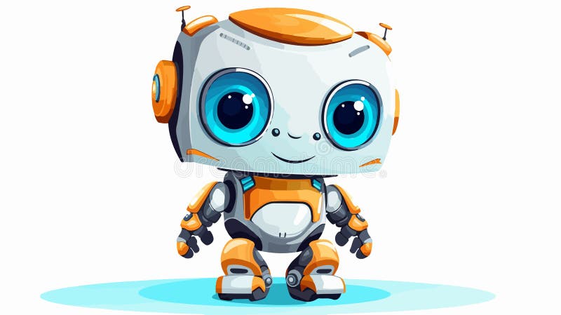 Smart Modern Robot Drawing Vector Cartoon Stock Vector - Illustration ...