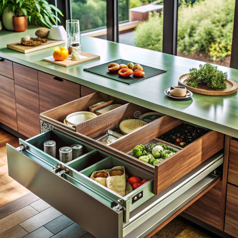 Smart Modular Kitchen with Retractable Countertops and Hidden ...
