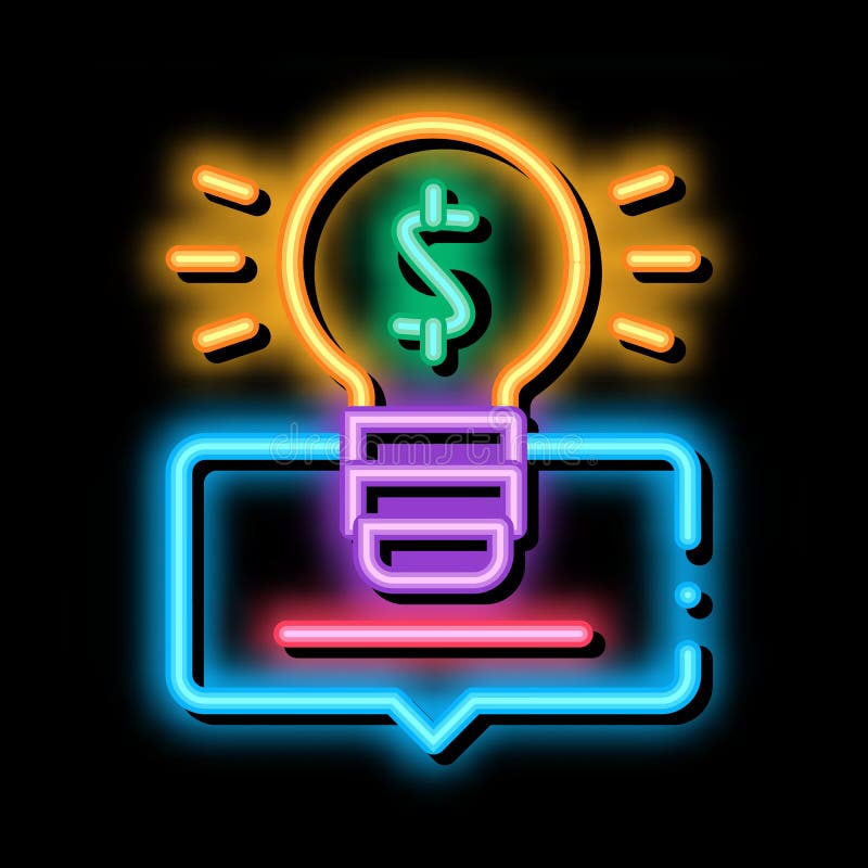 Smart Money Solution Neon Glow Icon Illustration Stock Vector ...