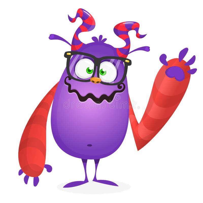 Smart Monster Cartoon Character. Vector Design Stock Vector ...
