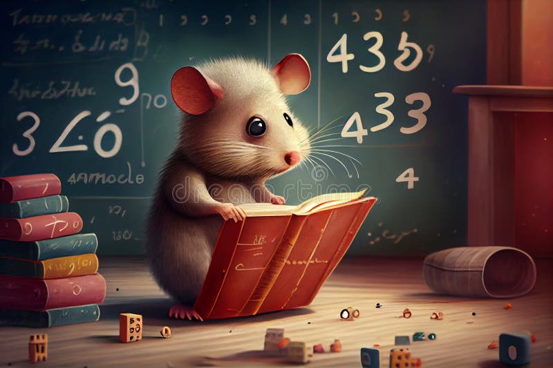 Smart Mouse Does Homework. AI Generated Stock Image - Image of notebook ...