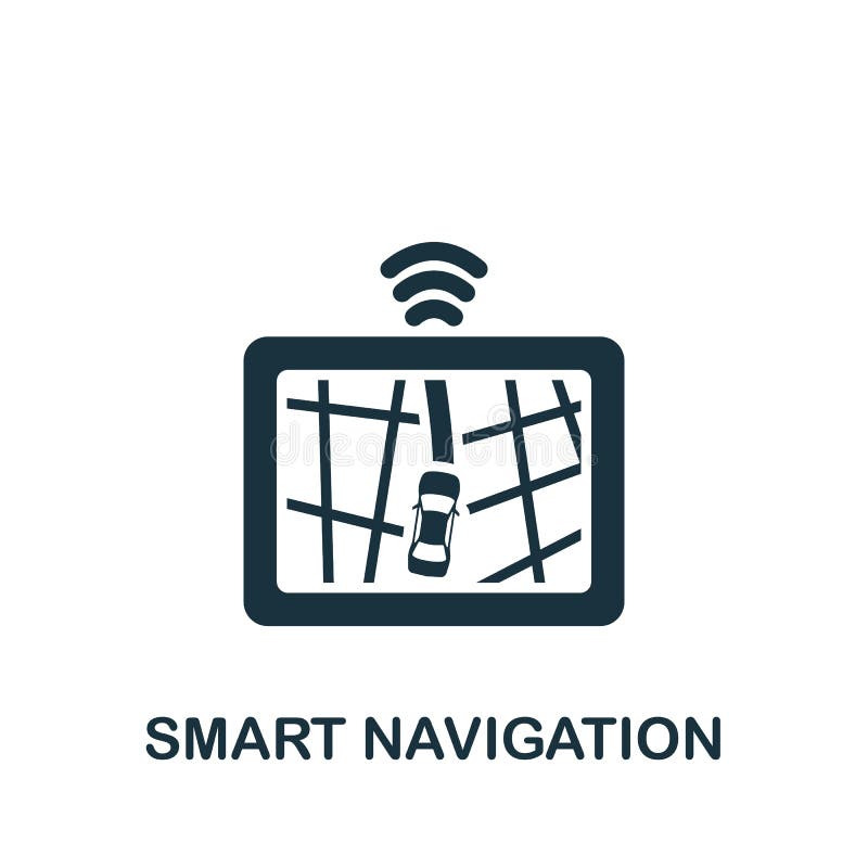 Smart Navigation Icon. Monochrome Simple Icon for Templates, Web Design ...