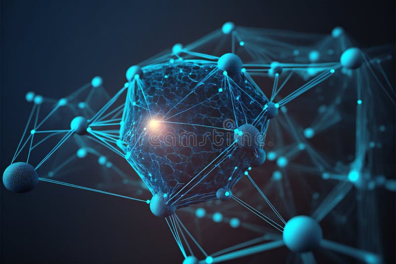 Smart Network and Connection, Creative Digital Illustration Painting ...