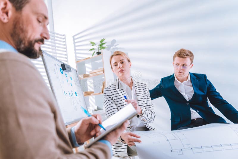 Smart Nice People Working Together Stock Photo - Image of professional ...