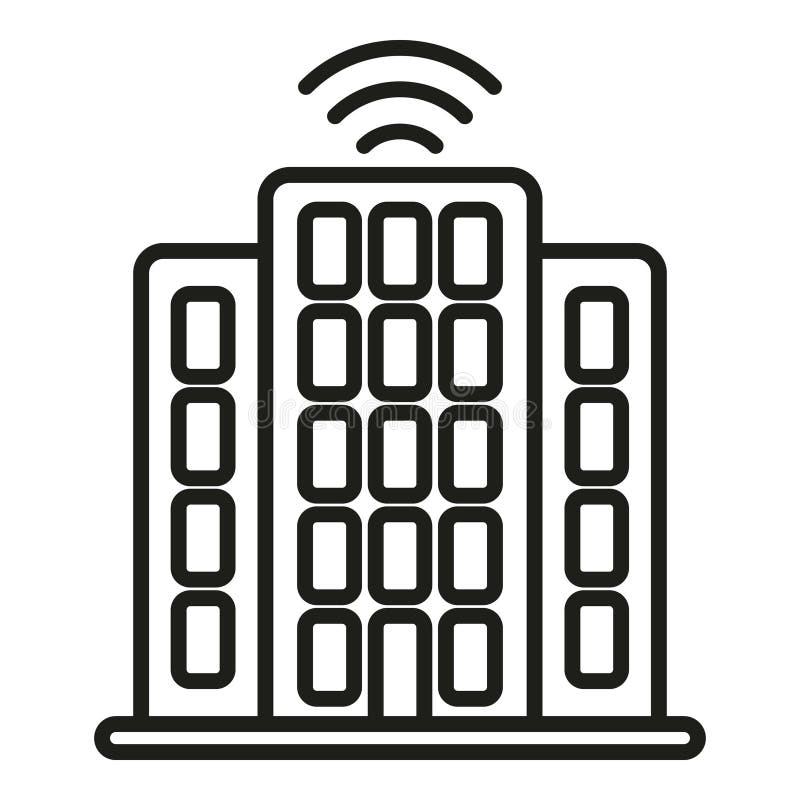 Smart Office Building Icon Outline Vector. Work Station Table Stock ...