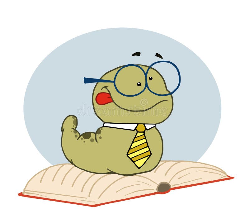 Smart Old Worm Wearing a Tie and Glasses Stock Vector - Illustration of ...