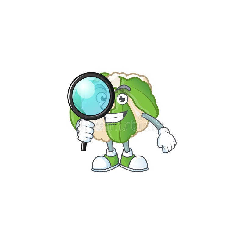 Smart One Eye Blumenkohl Detective Cartoon Character Design Vektor ...
