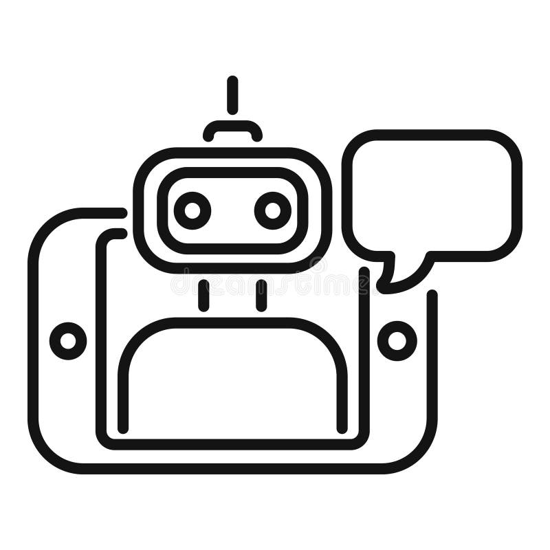 Smart Online Bot Icon Outline Vector. Help Chat Sound Stock Vector ...