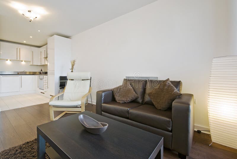 Smart open plan lounge stock photo. Image of chrome, dinner - 10095320