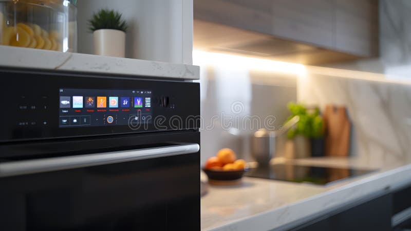 Smart Oven in a Modern Kitchen Showcasing the Oven S Touchscreen ...