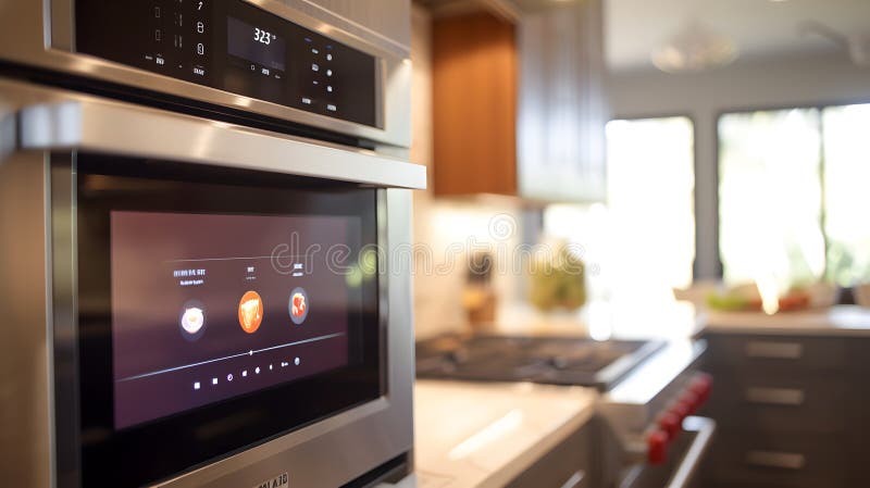 Smart Oven in a Modern Kitchen Showcasing the Oven S Touchscreen ...