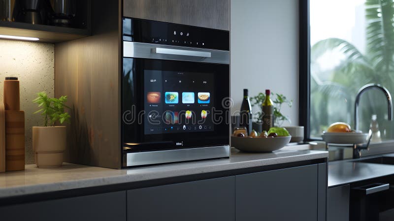 Smart Oven in a Modern Kitchen Showcasing the Oven S Touchscreen ...