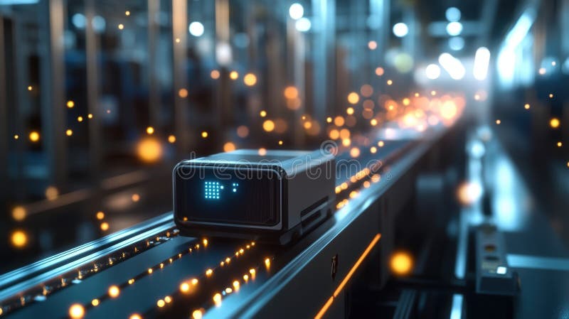 Smart Package Moving on Conveyor Belt in Automated Warehouse Stock ...