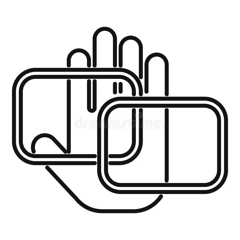 Smart Palm Identification Icon Outline Vector. Biometric Recognition ...