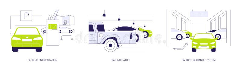 Smart Parking Management System Abstract Concept Vector Illustrations ...