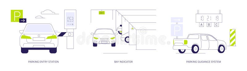 Smart Parking Management System Abstract Concept Vector Illustrations ...