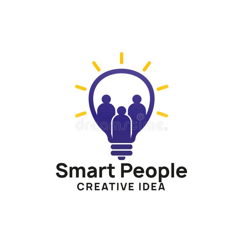Smart People Logo Design Template. Creative Idea Logo Design. Bulb Icon ...