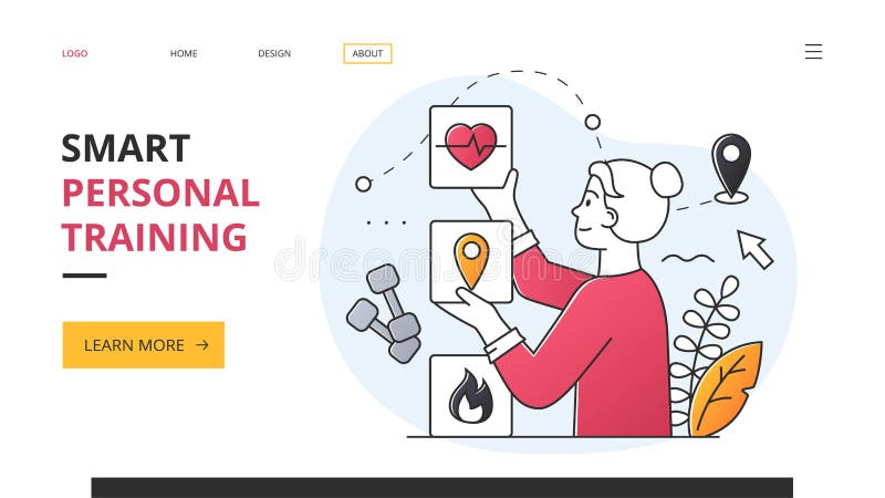 Smart Personal Training Concept with Internet App Icons Stock Vector ...