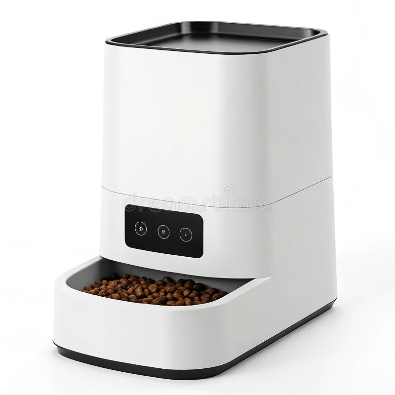 Smart Pet Feeder Gadget on White Background Stock Illustration ...