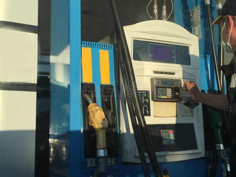 Petrol Pump and the Gas Station Editorial Stock Photo - Image of drums ...