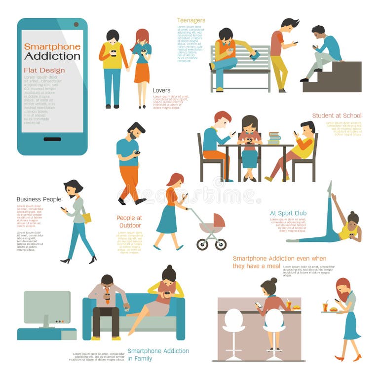Phone Addiction Stock Illustrations – 10,981 Phone Addiction Stock ...