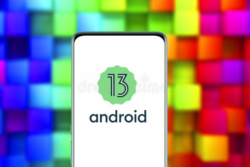 Smart Phone with Android 13 Logo. Google Operating System Editorial ...