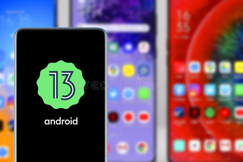 Smart Phone with Android 13 Logo Editorial Stock Photo - Image of ...