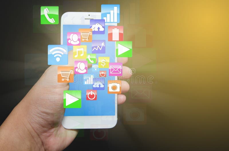 Smart Phone with Application Pop Up Stock Photo - Image of application ...