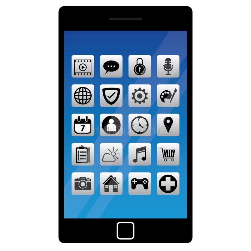 Smart Phone with Application Stock Vector - Illustration of application ...