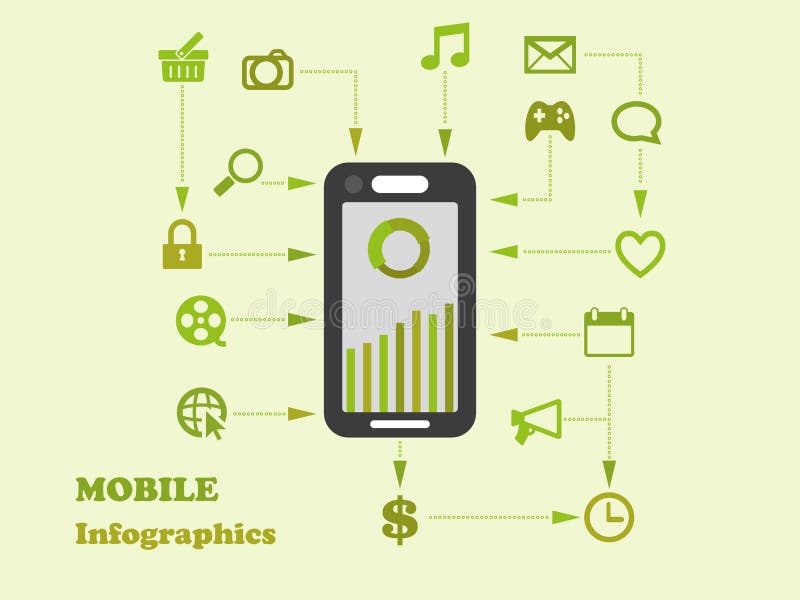Smart-phone Apps Flat Design Info Graphics Element Stock Vector ...