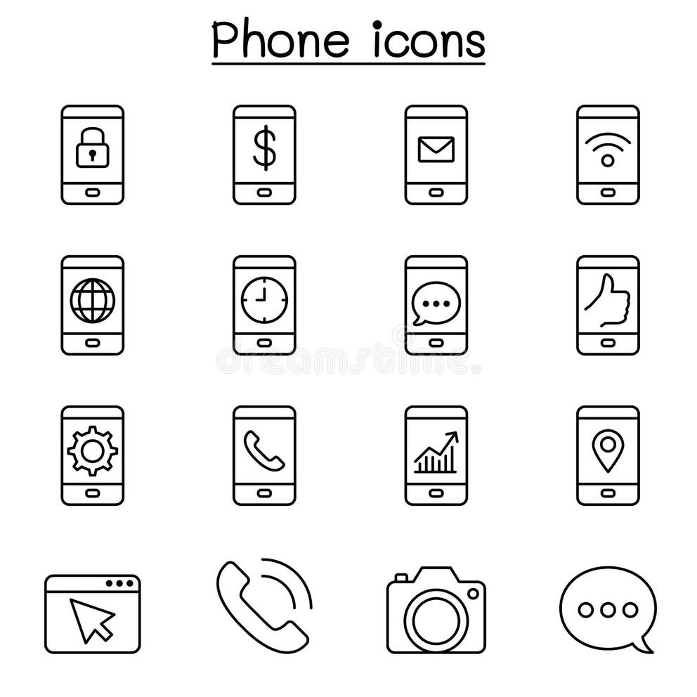 Basic Phone Icon Set Stock Illustrations – 1,209 Basic Phone Icon Set ...