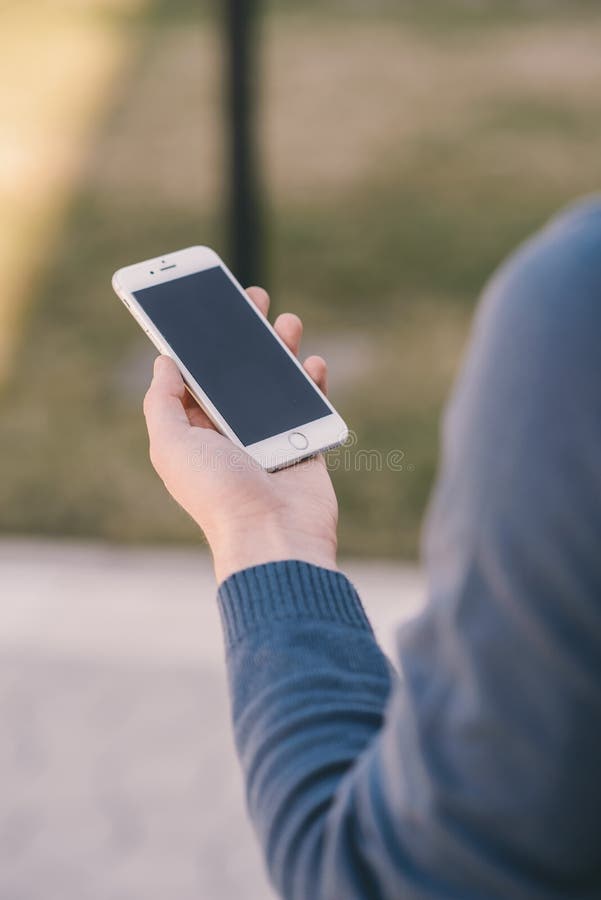 Smart Phone Being Held in Hand Stock Image - Image of network, gadget ...