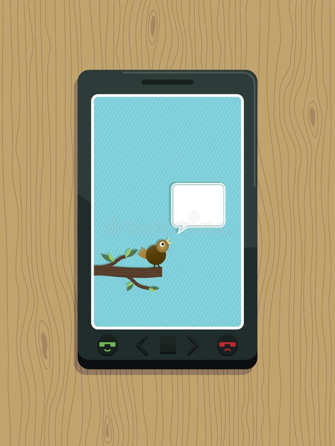 Smart phone bird stock vector. Illustration of wood, bird - 23237225