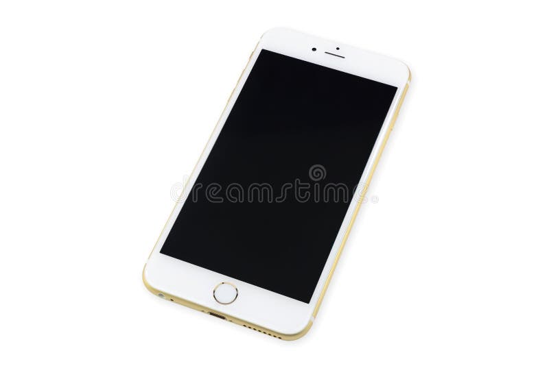 Smart Phone with Black Screen Isolated on White Stock Photo - Image of ...