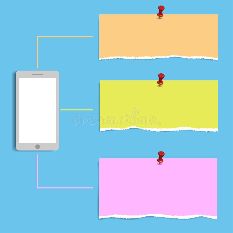 Smart Phone with Blank Note Flat Design Modern Vector Illustration ...