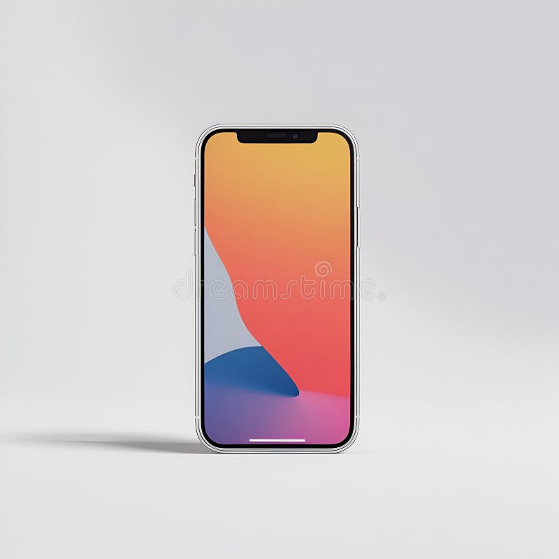 Smart Phone with Blank Screen with Copy Space White Background ...